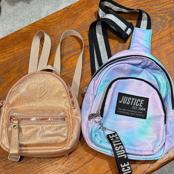 Justice | Accessories | Justice Iridescent Backpack And Gold Mini Set ...